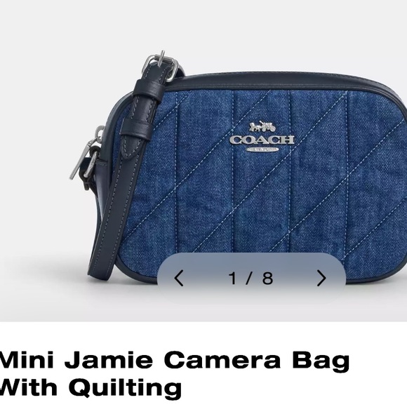 Coach | Bags | Coach Blue And Silver Quilted Camera Bag With Crossbody ...
